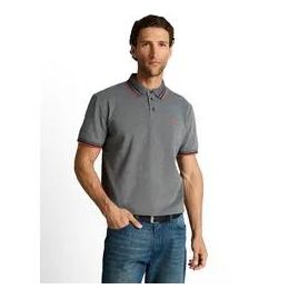 Poloshirt Tom Tailor, Herren, Gr. L, grauish gr&uuml;n two tone pique, Single Jersey, Obermaterial: 98% Baumwolle, 2% Elasthan, kontrastfarbene Details, unifarben, regular fit normal, ohne Ausschnitt, kontrastfarben, Shirts, mit Logo Print
