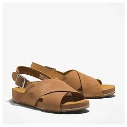 Sandale Timberland "MALIBU WAVES BASIC BACKSTRAP SANDAL", Damen, Gr. 42, indian tan, Leder, Schuhe Sandale, aus Leder