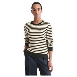Marc O'Polo Sweatshirt MARC O'POLO "aus Organic Cotton", Damen, Gr. M, dunkelblau, Obermaterial: 100% Baumwolle, unifarben, regular fit, Rundhals, Rippb&uuml;ndchen, Sweatshirts Sweatshirt