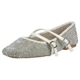 Riemchenballerina Steve Madden "Steve Madden Ballerinas Textil", Damen, Gr. 39, ivory, Textil, Schuhe Riemchenballerina