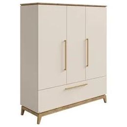 Kleiderschrank Paidi "STIENE in Beige oder Grau, 3 T&uuml;ren und 1 Schublade mit Soft-Close", cashmere, beige, eiche massiv, B:170cm H:200cm T:57cm, Holzwerkstoff, Massivholz, Schr&auml;nke, Kleiderschrank, inkl Kleiderstange + Einlegeb&ouml;den, Kleiderschrank mit Eiche Massivholz
