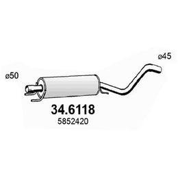 Asso Mittelschalld&auml;mpfer 346118 f&uuml;r Vaughall Opel