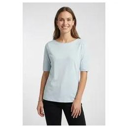 LIEBLINGSST&Uuml;CK T-Shirt LIEBLINGSST&Uuml;CK "Candice", Damen, Gr. XS, blau (skyway), Single Jersey, Obermaterial: 100% Baumwolle, clean, unifarben, regular fit normal, Rundhals, Rollsaum, Shirts T-Shirt, mit Rundhals