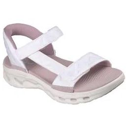 Sandale Skechers "GO WALK GLIDE-STEP 2.0 SANDAL-JADA", Damen, Gr. 41, wei&szlig;, rosa, Textil, kontrastfarbene Details, Schuhe Sandale, Sommerschuh, Klettschuh, Sandalette mit sportiver Sohle