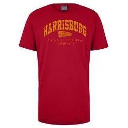 T-Shirt Ahorn Sportswear "HARRISBURG", Herren, Gr. 8XL, rot, 100% Baumwolle, bedruckt, normal, Rundhals, Shirts T-Shirt, mit sportlichem Print