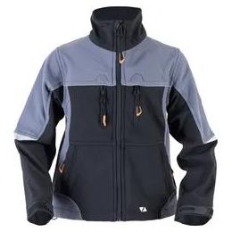 Outdoorjacke Terratrend Job "Softshell", Gr. 140, schwarz (schwarz, grau), Obermaterial: 94% Polyester PES. 6% Elasthan EL., Jacken Outdoorjacke