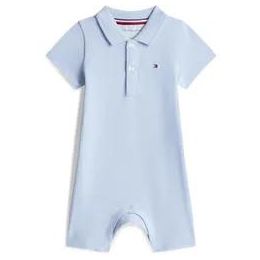Strampler Tommy Hilfiger "ESSENTIAL POLO SHORTIE", Jungen, Gr. 80, N-Gr, sweet blau, Piqu&eacute;, Obermaterial: 96% Baumwolle, 4% Elasthan, unifarben, relaxed fit kurz, abgesteppte Kante, Overalls, f&uuml;r Babys, mit kurzen Beinen