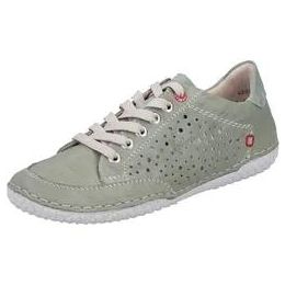 Sneaker Rieker, Damen, Gr. 41, schilfgr&uuml;n, Glattleder, unifarben, Schuhe Sneaker, Schn&uuml;rschuh, Halbschuh, Freizeitschuh mit Perforation