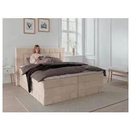 Boxbett OTTO HOME "PHILLIPA inkl. Bettkasten, wahlweise mit LED-Leuchten, Breite: 180cm", beige, B:195cm L:210cm, Holz teilmassiv, Holzwerkstoff, Spanplatte, Komplettbetten, inkl. Kaltschaum-Topper, in verschiedenen Farben erh&auml;ltlich