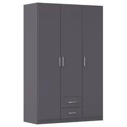 Dreht&uuml;renschrank Rauch "Kleiderschrank Garderobe GAMMA Breiten 91/136/181/226/271/315/360 cm", graumetallic, griffe chrom, B:136cm H:210cm T:54cm, Holzwerkstoff, Schr&auml;nke, Dreht&uuml;renschrank, mit Schubladen, verschiedene Griff-Varianten TOPSELLER MADE IN GERMANY