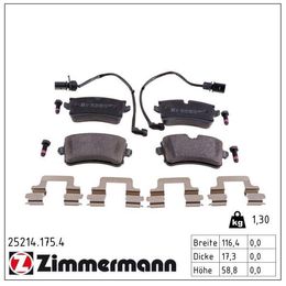 Zimmermann Bremsbelagsatz, Scheibenbremse 25214.175.4 hinten rechts links Foto entspricht Lieferumfang f&uuml;r VW (SVW) AUDI (FAW) PORSCHE VAG 4G0698451A