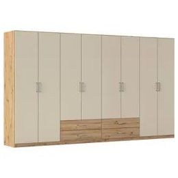 Dreht&uuml;renschrank Rauch "Kleiderschrank Garderobe GAMMA Breiten 91/136/181/226/271/315/360 cm", eiche artisan, beige (champagner), griffe chrom, B:360cm H:210cm T:54cm, Holzwerkstoff, Schr&auml;nke, Dreht&uuml;renschrank, mit Schubladen, verschiedene Griff-Varianten TOPSELLER MADE IN GERMANY
