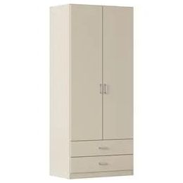 Dreht&uuml;renschrank Rauch "Kleiderschrank Garderobe GAMMA Breiten 91/136/181/226/271/315/360 cm", beige (champagner), griffe alu, B:91cm H:210cm T:54cm, Holzwerkstoff, Schr&auml;nke, Dreht&uuml;renschrank, mit Schubladen, verschiedene Griff-Varianten TOPSELLER MADE IN GERMANY
