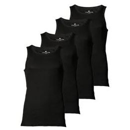 Unterhemd Tom Tailor "Unterhemd 4er Pack", Herren, Gr. M, N-Gr, schwarz, Obermaterial: 100% Baumwolle CO., Unterhemden Unterhemd