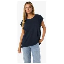 Kurzarmshirt Noisy may "NMMATHILDE S/S LOOSE LONG TOP NOOS", Damen, Gr. XS, navy blazer, Jersey, Obermaterial: 50% Baumwolle, 50% Polyester, unifarben, relaxed fit normal, Rundhals, Shirts, Baumwollmischung, relaxed fit
