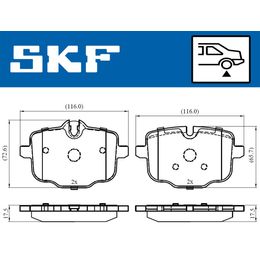 SKF Bremsbelagsatz, Scheibenbremse vkbp90366 f&uuml;r BMW