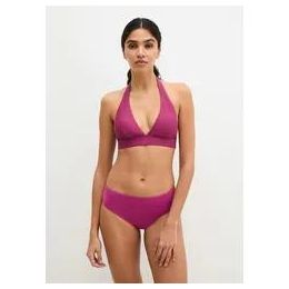 Marc O'Polo Bandeau-Bikini-Top MARC O'POLO "Abstract Leaf AOP", Damen, Gr. M (40), N-Gr, raspberry coulis, Obermaterial: 84% Polyamid, 16% Elasthan, Bikini-Oberteile