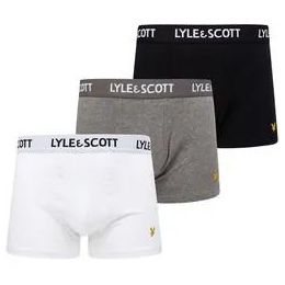 Lyle & Scott Boxershorts LYLE & SCOTT "Boxershort Barclay 3er Pack", Herren, Gr. L, schwarz, grau, wei&szlig;, Obermaterial: 95% Baumwolle CO. 5% Elasthan EL., Unterhosen