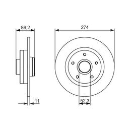 Bosch Bremsscheibe 0 986 479 682 hinten rechts links voll 274mm f&uuml;r RENAULT 432000007R