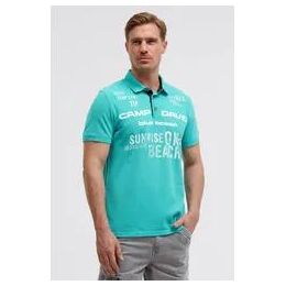 Poloshirt CAMP DAVID, Herren, Gr. 4XL, island gr&uuml;n, Piqu&eacute;, Material: 100% Baumwolle, bedruckt, regular fit normal, hoch geschlossener Ausschnitt, eingesetzt B&uuml;ndchen, Shirts, aus Baumwolle