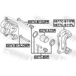 FEBEST Bremssattelhaltersatz 0877C-S11FL vorne links f&uuml;r SUBARU 26225-SA010 26225-AE070 26225-AE040