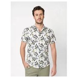 Kurzarmhemd DESOTO "Casual Kent 1/2", Herren, Gr. L, N-Gr, gr&uuml;n and blau flowers, Obermaterial: 100% Baumwolle, slim fit normal, Hemden, Jerseyhemd, Kentkragen, slim fit