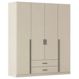 Dreht&uuml;renschrank Rauch "Kleiderschrank Garderobe GAMMA Breiten 91/136/181/226/271/315/360 cm", beige (champagner), griffstangen graumetallic, B:181cm H:210cm T:54cm, Holzwerkstoff, Schr&auml;nke, Dreht&uuml;renschrank, mit Schubladen, verschiedene Griff-Varianten TOPSELLER MADE IN GERMANY
