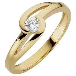 Fingerring OROLINO "333/- Gelbgold glanz synth. Zirkonia" Gr. 58, gelb, Fingerringe, Damen, 058 (18,5), Gold, Fingerring