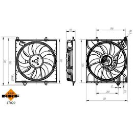 NRF L&uuml;fter, Motork&uuml;hlung 47029 12V 402mm f&uuml;r BMW 64548370993 8380780 64506908031