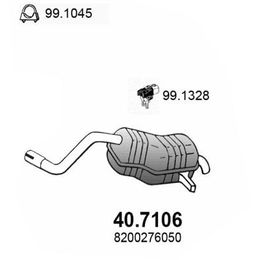 Asso Endschalld&auml;mpfer 407106 f&uuml;r RENAULT
