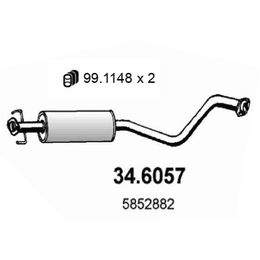Asso Mittelschalld&auml;mpfer 346057 f&uuml;r Vaughall Opel