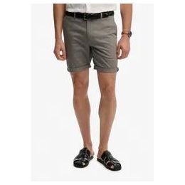 Chinoshorts Superdry "PREMIUM REGULAR CHINO SHORT", Herren, Gr. 38, N-Gr, washed grau, Web, Obermaterial: 98% Baumwolle, 2% Elasthan, unifarben, relaxed fit knielang, Hosen Chinoshorts