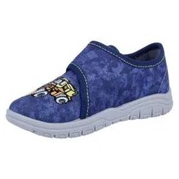 Hausschuh Richter "Mailo", M&auml;dchen, Gr. 29, dunkelblau, Baumwolle, kontrastfarbene Details, Schuhe Hausschuh, Klettschuh, Kindergartenschuh, Gr&ouml;&szlig;enschablone zum Download, mit WMS