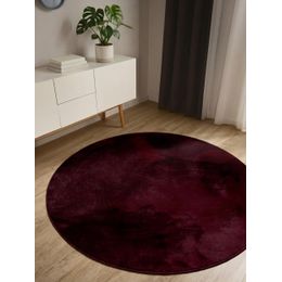 - Kunstfell-Teppich Furry Bordeaux &oslash; 160 cm