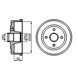 Bosch Bremstrommel 0 986 477 135 hinten rechts links f&uuml;r VAUXHALL OPEL CHEVROLET 418001 9196290 9004417