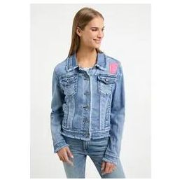 Frieda & Freddies New York Jeansjacke FRIEDA & FREDDIES "Denim Jacket / Petty with F-Badge", Damen, Gr. S, light blau used, 98% Baumwolle, 2% Elasthan, unifarben, ohne Ausschnitt, Jacken Jeansjacke