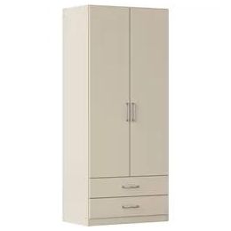 Dreht&uuml;renschrank Rauch "Kleiderschrank Garderobe GAMMA Breiten 91/136/181/226/271/315/360 cm", beige (champagner), griffe chrom, B:91cm H:210cm T:54cm, Holzwerkstoff, Schr&auml;nke, Dreht&uuml;renschrank, mit Schubladen, verschiedene Griff-Varianten TOPSELLER MADE IN GERMANY
