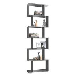 Standregal Vcm "Holz Raumteiler Stand Regal Deko B&uuml;cher Palusa L", schwarz (anthrazit), B:60cm T:24cm, Regale, Standregal