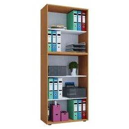 B&uuml;cherregal Vcm "Holz B&uuml;ro Regal B&uuml;cher Ordner Aktenregal Lona 5f", braun (buche), B:70cm T:37cm, Regale, B&uuml;cherregal
