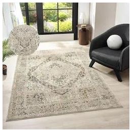 Teppich OTTO HOME "Kylan, Hoch-Tief-Struktur, dezenter Glanz", sand, B:240cm H:9mm L:320cm, Kunstfaser, Teppiche, Teppich, Schrumpf-Garn-Effekt, im Vintage-Look, dichte Qualit&auml;t, Wohnzimmer