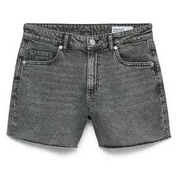 V&eacute;ro Moda Jeansshorts VERO MODA "VMTESS MR SHORT DNM SHORTS MIX GA NOOS", Damen, Gr. S, N-Gr, medium grau denim detail:cut hem, Denim/Jeans, Obermaterial: 99% Baumwolle, 1% Elasthan, kurz, Jeans Jeansshorts, Baumwollmischung, regular fit