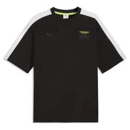 T-Shirt Puma "Puma x ASTON MARTIN ARAMCO F1 TEAM T7 T-Shirt Herren", Damen, Gr. M, schwarz, Obermaterial: 100% Baumwolle. Rippe: 71% Baumwolle, 29% Polyester, oversize, Rundhals, Shirts T-Shirt