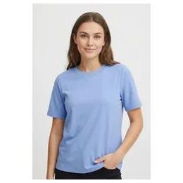 Kurzarmshirt Pieces "PCRIA SS LUREX NECK TEE JRS NOOS BC", Damen, Gr. L, hydrangea detail:lurex rib, Jersey, Obermaterial: 100% Baumwolle, unifarben, regular fit normal, Rundhals, Shirts, mit Glitzerdetail