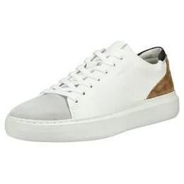 Sneaker Geox "Geox Sneaker Leder", Herren, Gr. 46, wei&szlig;, braun, Leder, Schuhe Sneaker