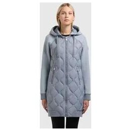 Steppmantel Khujo "NORA", Damen, Gr. M, misty blau, Web, 100% Nylon, unifarben, regular fit, Raglan&auml;rmel Rippb&uuml;ndchen, M&auml;ntel Steppmantel