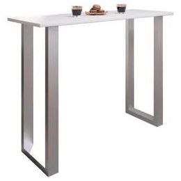 Bartisch Vcm "Holz Bartisch Stehtisch Tisch Tresen Xona 140x50", wei&szlig; (silber, wei&szlig;), B:140cm T:50cm, Tische, Bartisch