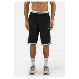 Sweatshorts Pegador "Signar Pique Basketball Shorts", Herren, Gr. M, N-Gr, schwarz, Sweatware, Obermaterial: 100% Baumwolle, unifarben mit Farbeinsatz, regular fit ca. Mitte Oberschenkel, Hosen Sweatshorts, Baumwolle, regular fit
