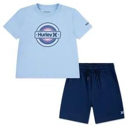 Shirt & Shorts Hurley "HRLB GFX TEE & H2O-DRI SHORT S", Jungen, Gr. 122, midnight blau, Obermaterial: 56% Baumwolle, 44% Polyester. Obermaterial Hose: 89% Polyester, 11% Elasthan, KOB Set-Artikel, f&uuml;r Children, sportlicher Stil