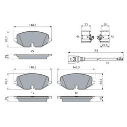 Bosch Bremsbelagsatz, Scheibenbremse 0986460072 f&uuml;r VW SKODA AUDI