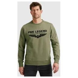 PME-Legend Sweatshirt PME LEGEND "Crewneck soft terry with logo", Herren, Gr. M, gr&uuml;n (loden gr&uuml;n), Sweatware, Obermaterial: 100% Baumwolle, bedruckt, regular fit normal, Rundhals, B&uuml;ndchen, Sweatshirts Sweatshirt, mit Logo Print